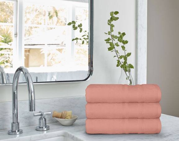 Akemi Select Ultra Absorbent Airloop Cotton Bath Towel (70cm x 140cm) Nude Rose - Temptations ...